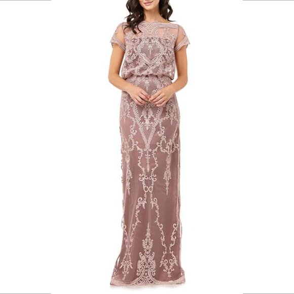 JS Collections | Dresses | Js Collection Scallop Lace Maxi Dress Gown ...